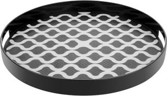 Olympia Kristallon Tablett, rund, rutschfest, mit Griffen, 405 mm