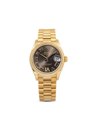 Rolex montre Fluted 31 mm Datejust - Or