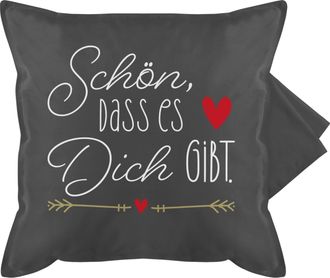 Shirtracer Kissenbezug - Valentinstag Partner Kissen Ideen - Schön dass es dich gibt - Geschenke für Frauen Weihnachts-Geschenk Geschenkideen Freundin Schwester 