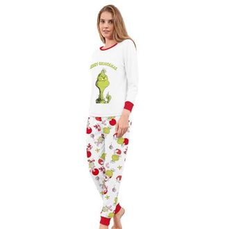 Generic Le Grinch Pyjama Noel Famille De Grinch Vetement Deguisement Pull Ensembles Coton Costume Enfant Femme Homme Assorti The Chaud Et Doux Garcon Couple N