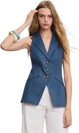 Veronica Beard Costa Denim Weste - - Jackets - Damen - Blau - XL