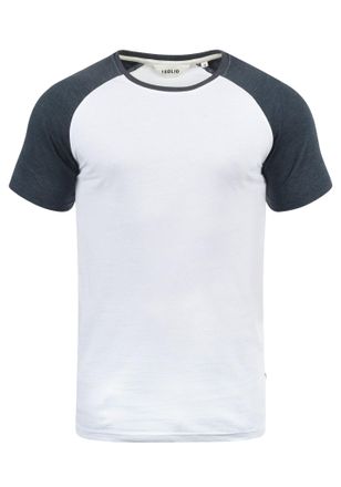 Solid SDBastian Herren T-Shirt Kurzarm Shirt mit Rundhals-Ausschnitt Baumwollmischung Regular fit, Größe:2XL, Farbe:White Blue Melange (B0001)