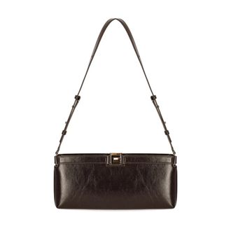 Elisabetta Franchi Baguette-Tasche mit Lackeffekt - - Bags - Damen - Braun - ONE SIZE