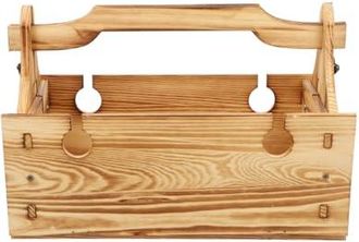 UPKOCH Table Pliable Ext&eacute;Rieure 2-en-1 avec Panier De PicnicConvertible en Bois Compacte pour Camping Jardin Voyage
