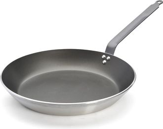 De Buyer Runde Pfanne mit Antihaftbeschichtung Choc aus Aluminium - Durchmesser 40 cm, Silber