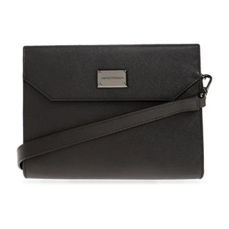 Emporio Armani Homme, Sacs, Noir, Taille: ONE Size Sac bandouli&egrave;re en cuir foulonn&eacute;