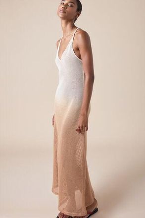 Calzedonia Langes Kleid Aus Netzgewebe Braun