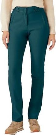Damart Pantalon Toile Stretch pour Femme, Coupe Ajustée, Turquoise, 44