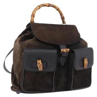 Gucci Pre-owned Sac &agrave; dos en daim - Femme - Pre-owned - Brun - Taille: ONE Size