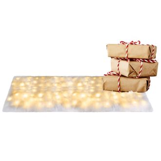 Generico Weihnachts-Schneedecke mit LED-Licht, weiche Schneedecke mit Lichtdekoration, gefälschte Tischdecke, geräumige Dekoration, faltbar, für drinnen und dr