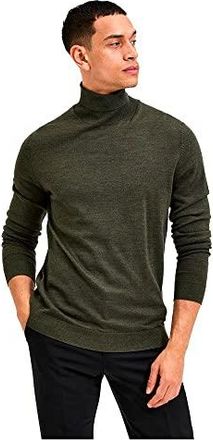 Selected Pull en Laine mérinos Coolmax Roll B Noos pour Homme, Motif Forest Night/détails : mélangé, Taille XL, Nuit de forêt/détail : mélangé., XL