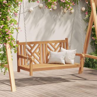 vidaXL Vidaxl - Banc Balan&ccedil;oire Marron 114 x 60 x 64 cm Bois de teck solide
