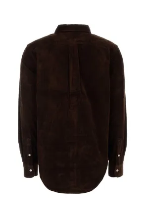 Polo Ralph Lauren Womens Chocolate Corduroy Shirt Darkbrown Exterior: Cotton Camicie