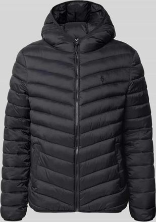 Review Steppjacke mit Kapuze und Label-Stitching