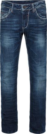 Camp David NI:CO Herren Jeans Regular Fit Stretch | gerades Bein, mittlere Leibhöhe, Five-Pocket & Zip-Fly, helle Kontrastnähte mit 3D-Knitter, markanter Dark-Us
