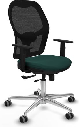 Piqueras y Crespo Gr&uuml;ner Schreibtisch mit 1D-Armlehnen, h&ouml;henverstellbare Lendenwirbelst&uuml;tze, ausgestattet mit Syncro/Traslack und Schaumstoff, Rollen 65 mm, Parkett, S