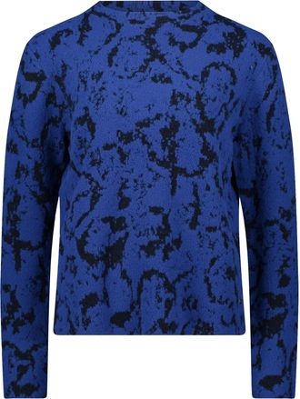 Betty & Co Damen Strickpullover mit Stehkragen 46, Blue/Black