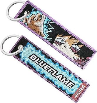 Generico Porte-clés Anime Dabi Todoroki BNHA, porte-clés moto, voiture, sac à dos, clés, porte-clés pour motards, porte-clés original en tissu Manga, orange, 1