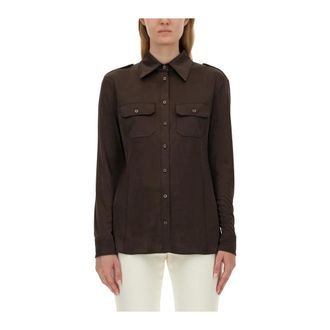 Tom Ford Damen, Blusen & Hemden, Braun, SGr&ouml;&szlig;e
