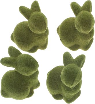 Pretyzoom Osterhasen-Statue Dekoration Realistischer Mooshase Gartenstatuen Mini-Figuren Desktop-Dekoration