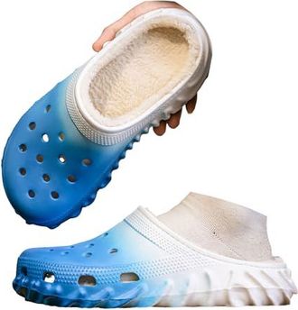 Generic Sabots dhiver classiques doubl&eacute;s de fourrure pour femme et homme - Int&eacute;rieur et ext&eacute;rieur - Doublure en polaire l&eacute;g&egrave;re - Pantoufles de travail douces 