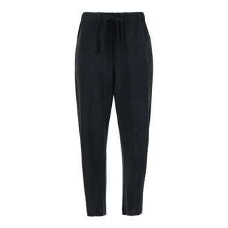 Semicouture Schwarze Hose mit Kordelzug aus Wollmischung Frau - - Trousers - Damen - Schwarzk - M