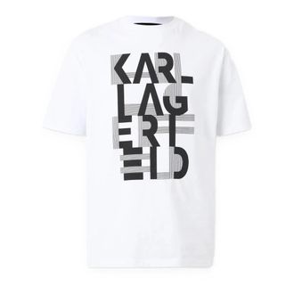 Karl Lagerfeld Stylized Logo T-Shirt - - Tops - Herren - Wei&szlig; - 2XL