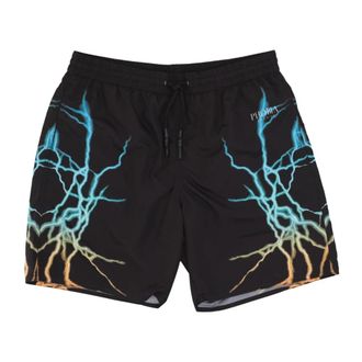 Phobia Archive Bicolor Lightning Print Badeshorts - - Swimwear - Herren - Schwarzk - L
