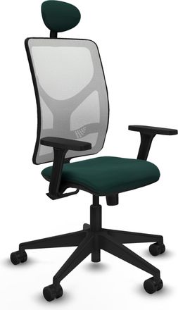 Piqueras y Crespo Stuhl aus PC mit 3D-Armlehnen, h&ouml;henverstellbarer Lendenwirbelst&uuml;tze und festem Kopfteil, ausgestattet mit Sincro 3 Positionen und Schneideschaum, Wei