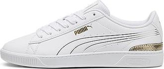 Puma Puma Women Vikky V3 Metallic Shine Sneakers, Puma White-Puma Gold-Puma Silver, 38.5 EU