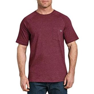 Dickies Herren Kurz&auml;rmeliges Performance-k&uuml;hl P T-Shirt, Burgunderrot Heather, Mittel