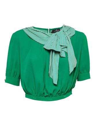 Elisabetta Franchi haut en crêpe à détails de noeuds - Vert