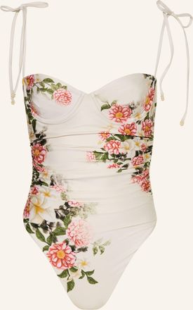 Agua Bendita Agua By Agua Bendita B&uuml;gel-Badeanzug Rabano Paraiso Mit Schmuckperlen weiss