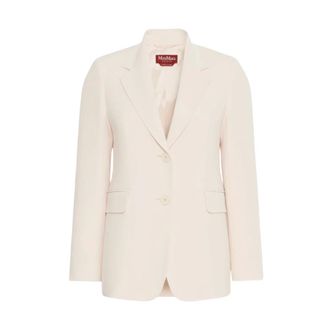 Max Mara Blazer monopetto en cady - Femme - Vestes - Beige - Taille: 36 FR