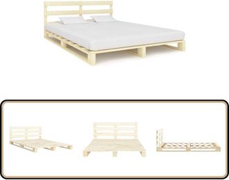 vidaXL Vidaxl - Cadre de lit de palette sans matelas 140x200 cm bois massif pin - Lit Plateforme - Lit Bois Massif - Cadre Lit Double - Lit Rustique