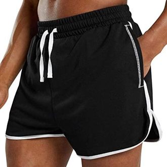 Generic Short de sport d&eacute;t&eacute; pour homme - Blanc - Avec poche solide - Short dentra&icirc;nement pour homme, Noir, XL