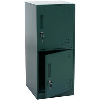 Hhg Spind HHG-509, Schlie&szlig;fach Wertfachschrank Schlie&szlig;fachschrank 2 T&uuml;ren, 90x38x45cm Stahl gr&uuml;n