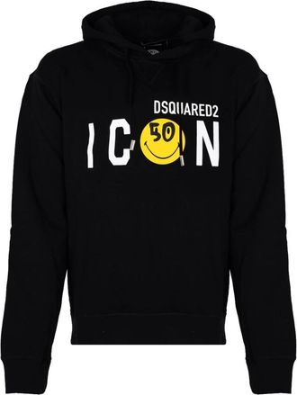 Dsquared2 Smilley Sweat &agrave; capuche - Homme - Sweatshirts et sweats &agrave; capuche - Noir - Taille: 2XL