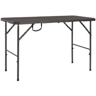 vidaXL Vidaxl - Table de jardin pliante Marron 120x60x74cm pehd Aspect de rotin