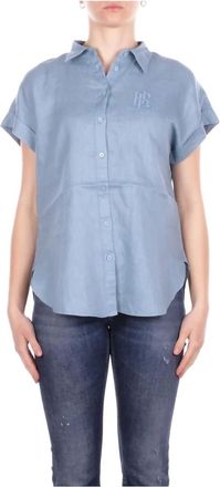 Ralph Lauren Femme, Blouses et Chemises, Bleu, Taille: 40 FR Chemise &agrave; manches courtes