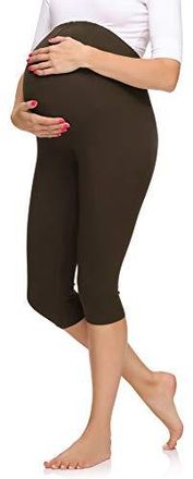 Merry Style Legging 3/4 Grossesse Maternité Tenue Sport Femme MS10-298 (Marron, XL)