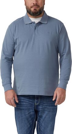 s.Oliver Langarm-Poloshirt aus Baumwoll-Piqu&eacute; mit B&uuml;ndchen