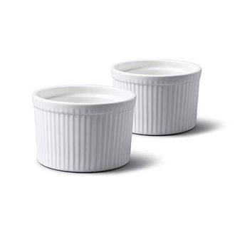 WM Bartleet & Sons 1750 Lot de 2 ramequins profonds traditionnels en porcelaine &Oslash; 10 cm - Blanc - TSET37