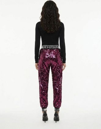 Dolce & Gabbana Womens Pink Polyester Casual Pants