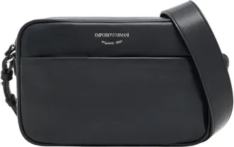 Emporio Armani Femme, Sacs, Noir, Taille: ONE Size Sac à bandoulière noir avec logo et poche zippée