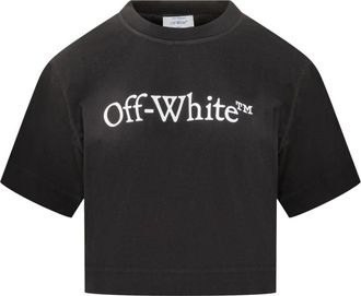 Off-white Femme, Tops, Noir, Taille: 42 FR Logo Cotton T-Shirt