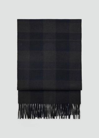 Mango &Eacute;charpe carreaux &eacute;cossais franges gris - Homme - Taille unique - MANGO MAN