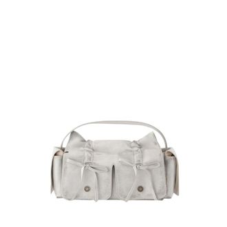 Acne Studios Vintage Multipocket Leder Schultertasche Wei&szlig; - - Bags - Damen - Wei&szlig; - ONE SIZE