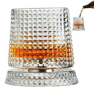 Generico Whiskyglas, transparentes Glas mit 360-Grad-Rotation f&uuml;r Getr&auml;nke, Whiskygl&auml;ser mit modernem Design, Geschenk f&uuml;r Vater, Mann, Ehemann, zu Weihnachten