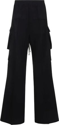 Rick Owens Homme, Pantalons, Noir, Taille: L Pantaloni Double Cargo Jumbo Belas